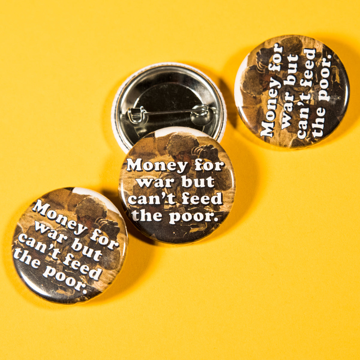 Money For War But Can't Feed The Poor Button – Mik Mocha Apparel